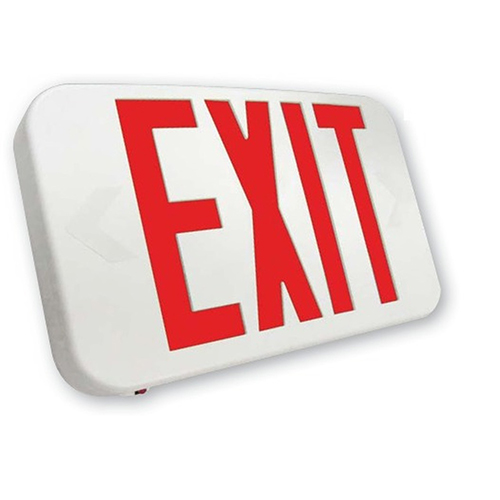 Slim Red LED Exit Sign, >90min battery backup, UL Listed, 120/277VAC ...